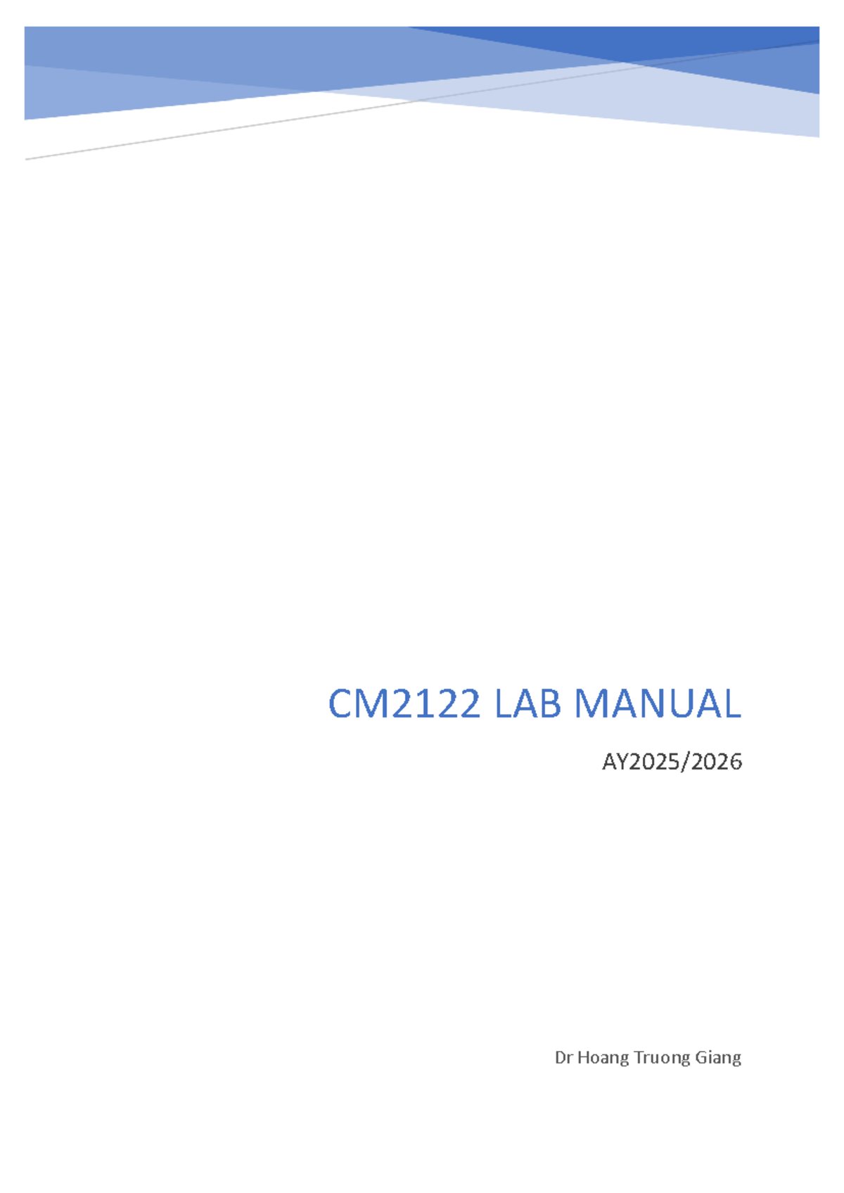 CM2122 Lab Manual: Experiments in Organic Chemistry Techniques - Studocu