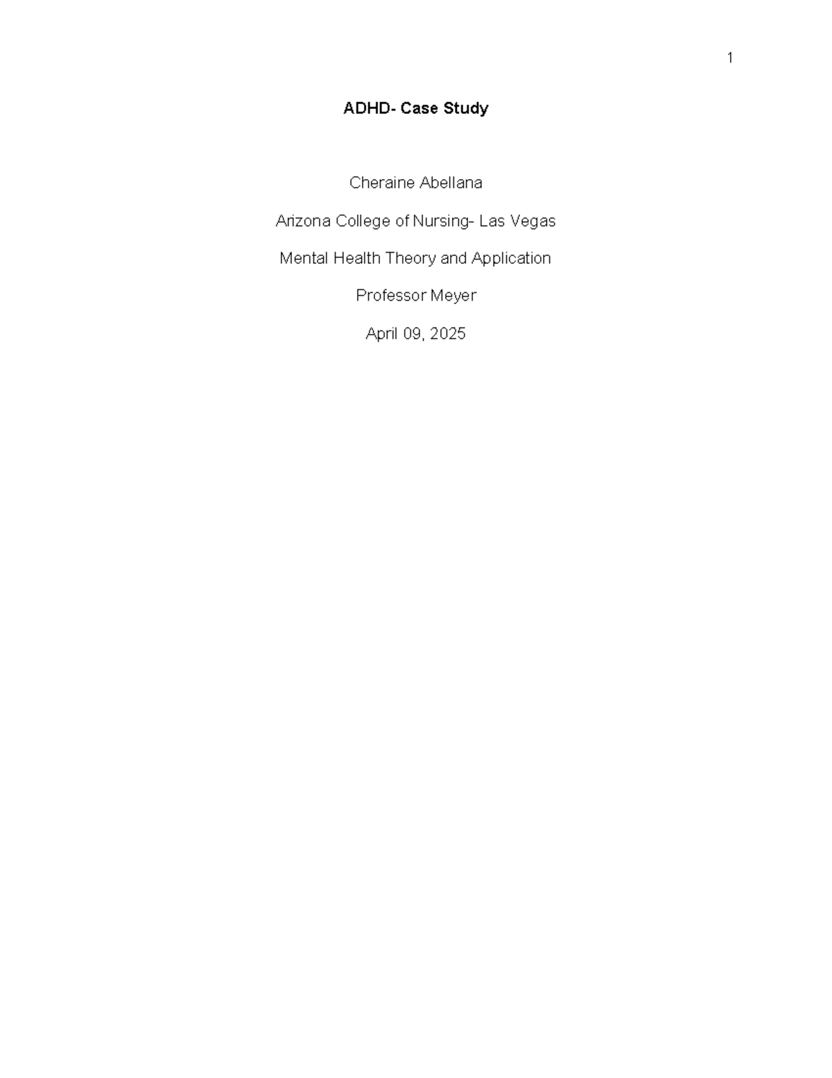 ADHD Case Study: Behavioral Assessment & Intervention Strategies - Studocu