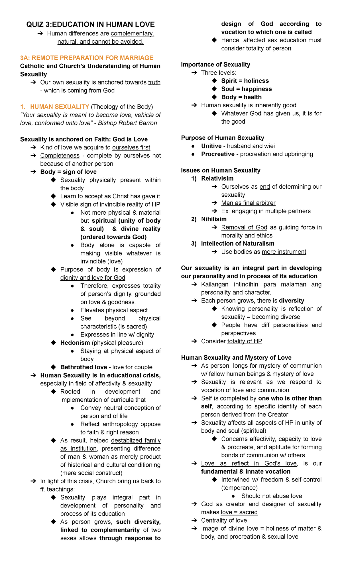 QUIZ 3: EDUCATION IN HUMAN LOVE & HUMAN SEXUALITY Insights and ...