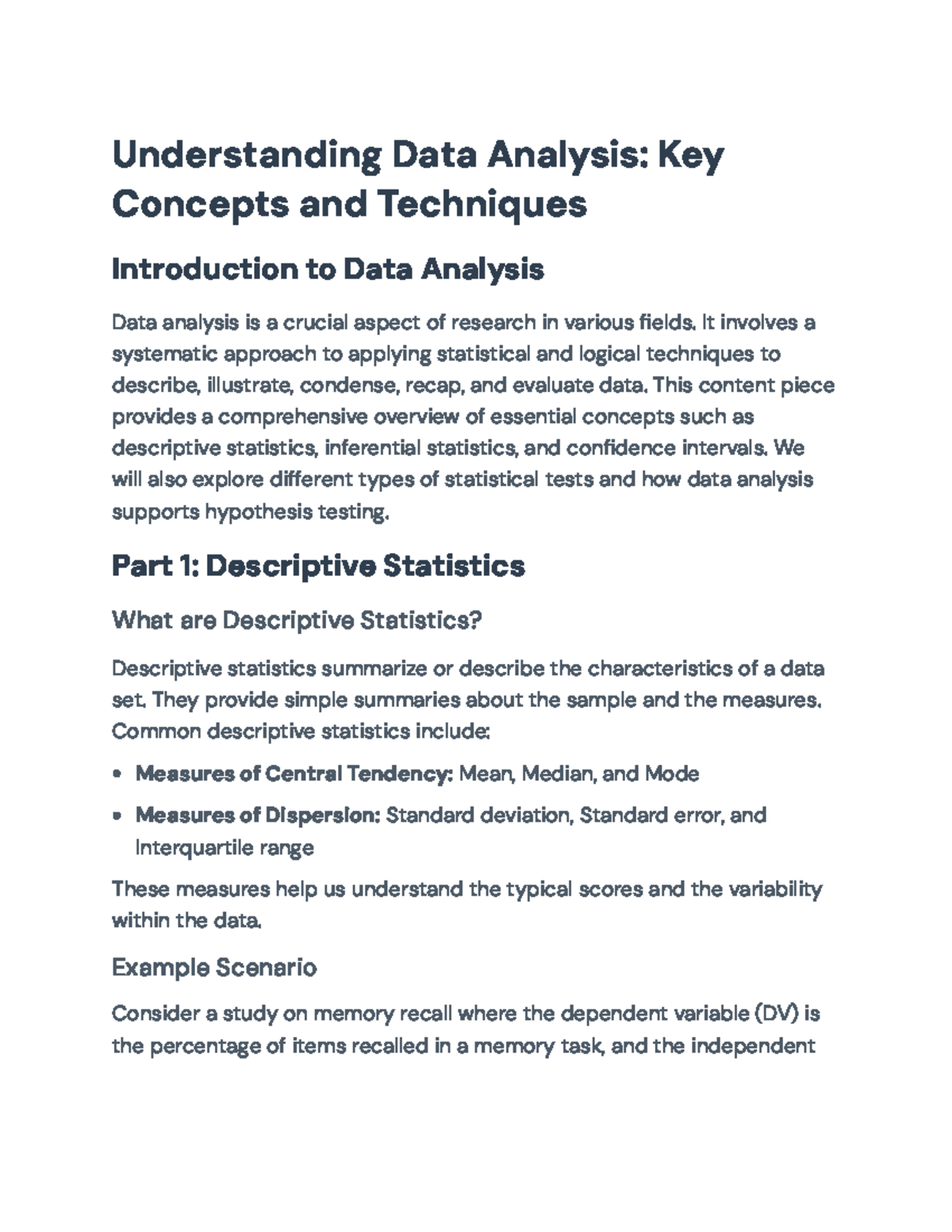 Understanding Data Analysis: Descriptive & Inferential Stats Techniques ...