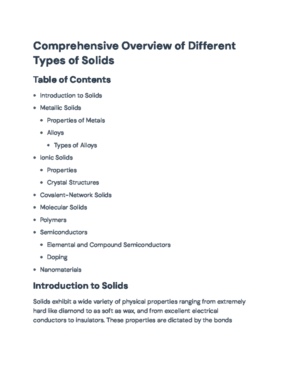 Understanding the Different Types of Solids in Material Science ...