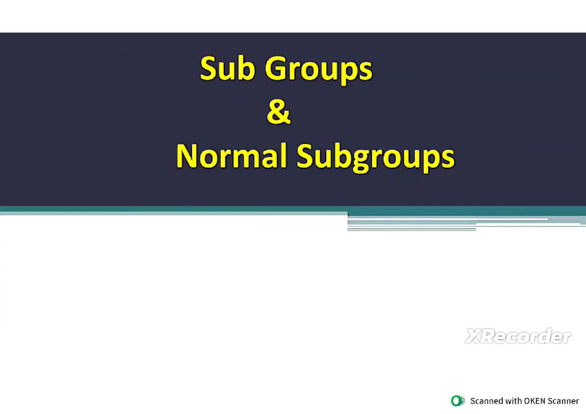 Subgroup Theory Notes - Part 1 (Ring Theory) - Studocu