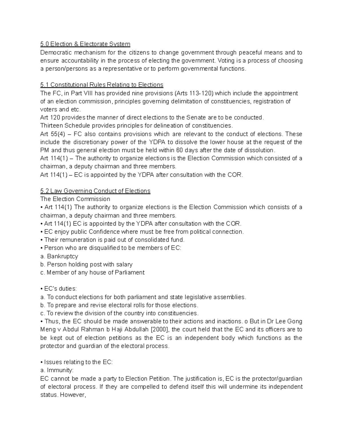 Election System & Electoral Process: Key Insights and Provisions - Studocu