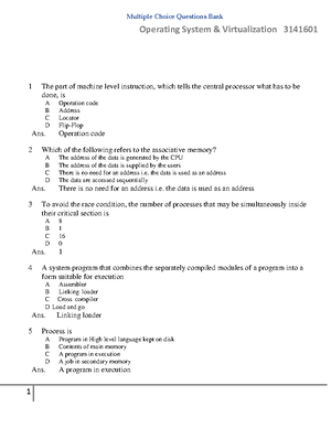 Operating System And Virtualization - 3141601 - GTU - Studocu