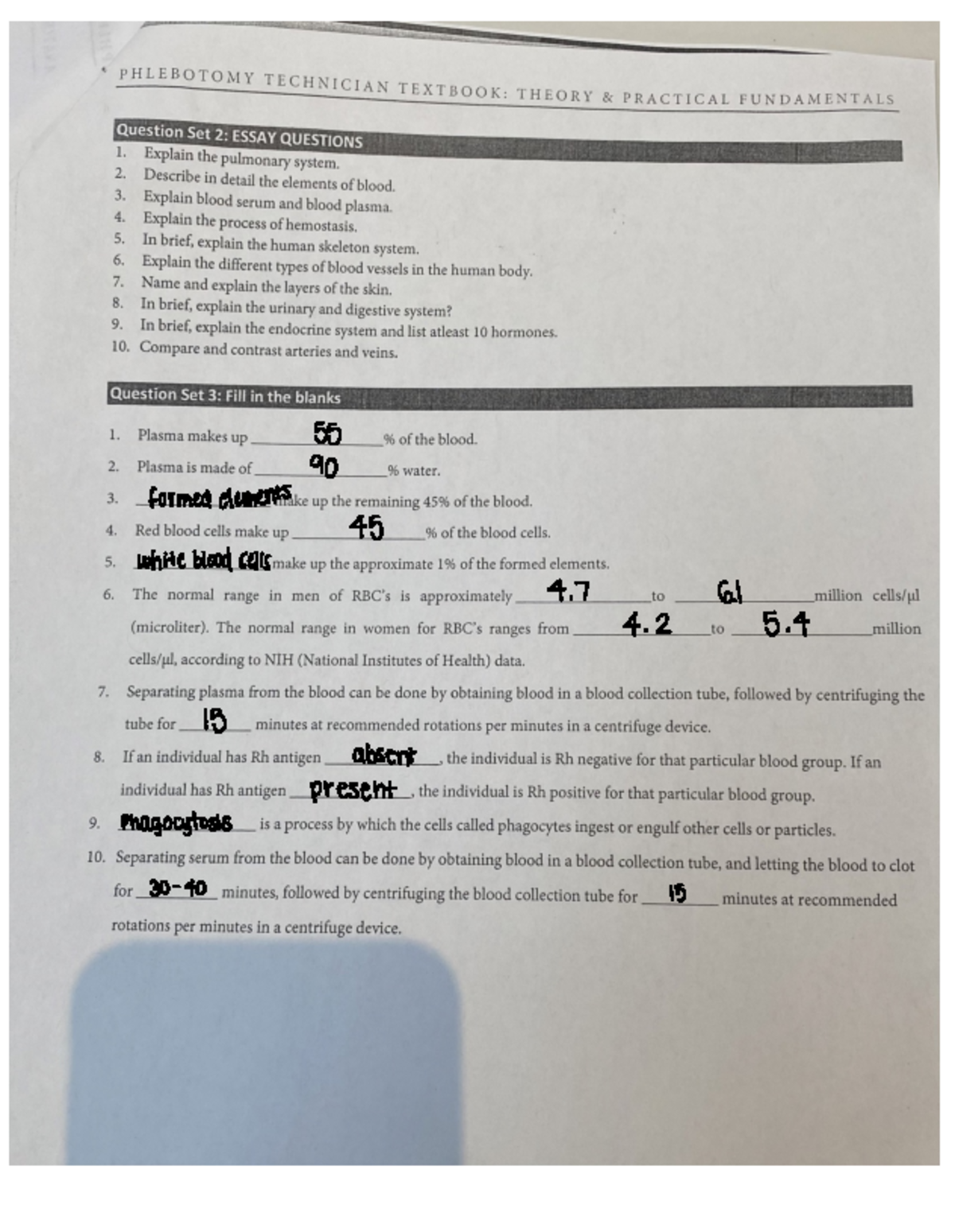 Phlebotomy Chapter 2 Homework Solutions and Review - Studocu