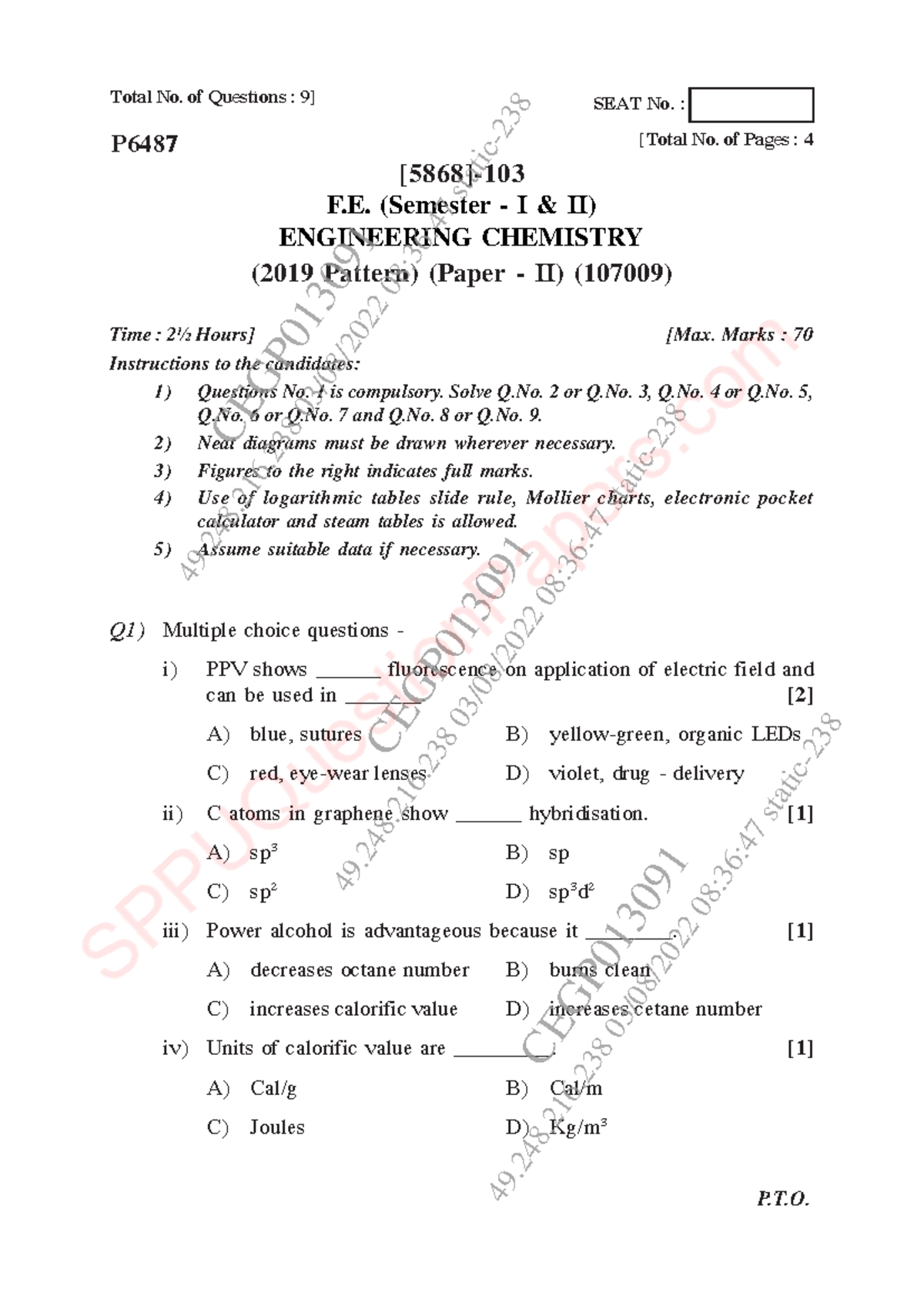 Be first-year-fe-engineering semester-1 2022 may engineering-chemistry-pattern-2019 - Q1 ...