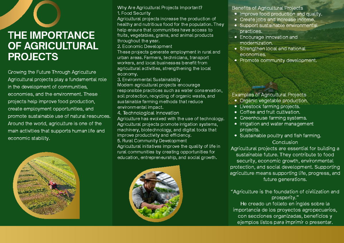 Agricultural Projects: Key to Sustainable Development and Community ...