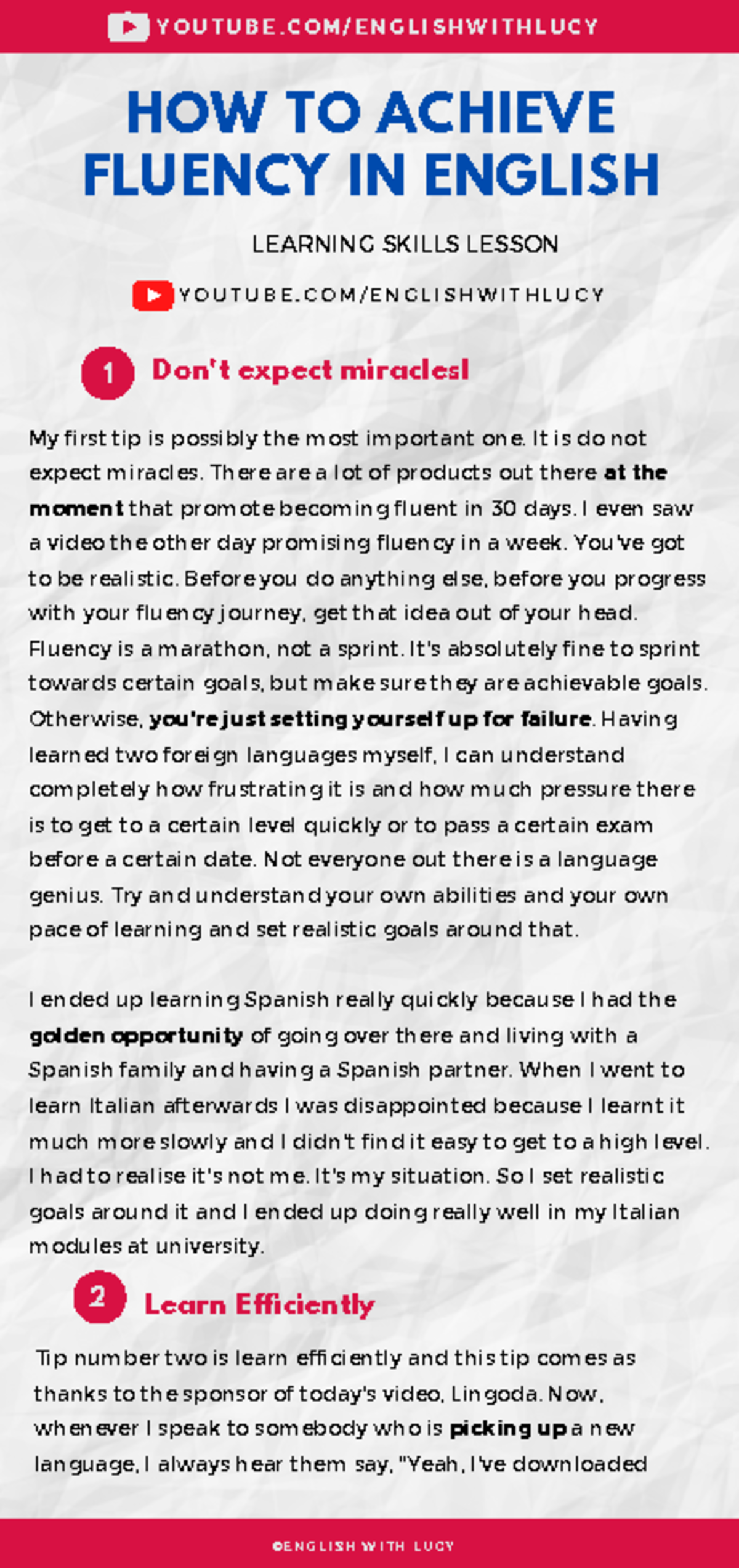 5 Tips for Fluency - HOW TO ACHIEVE FLUENCY IN ENGLISH LEARNING SKILLS ...