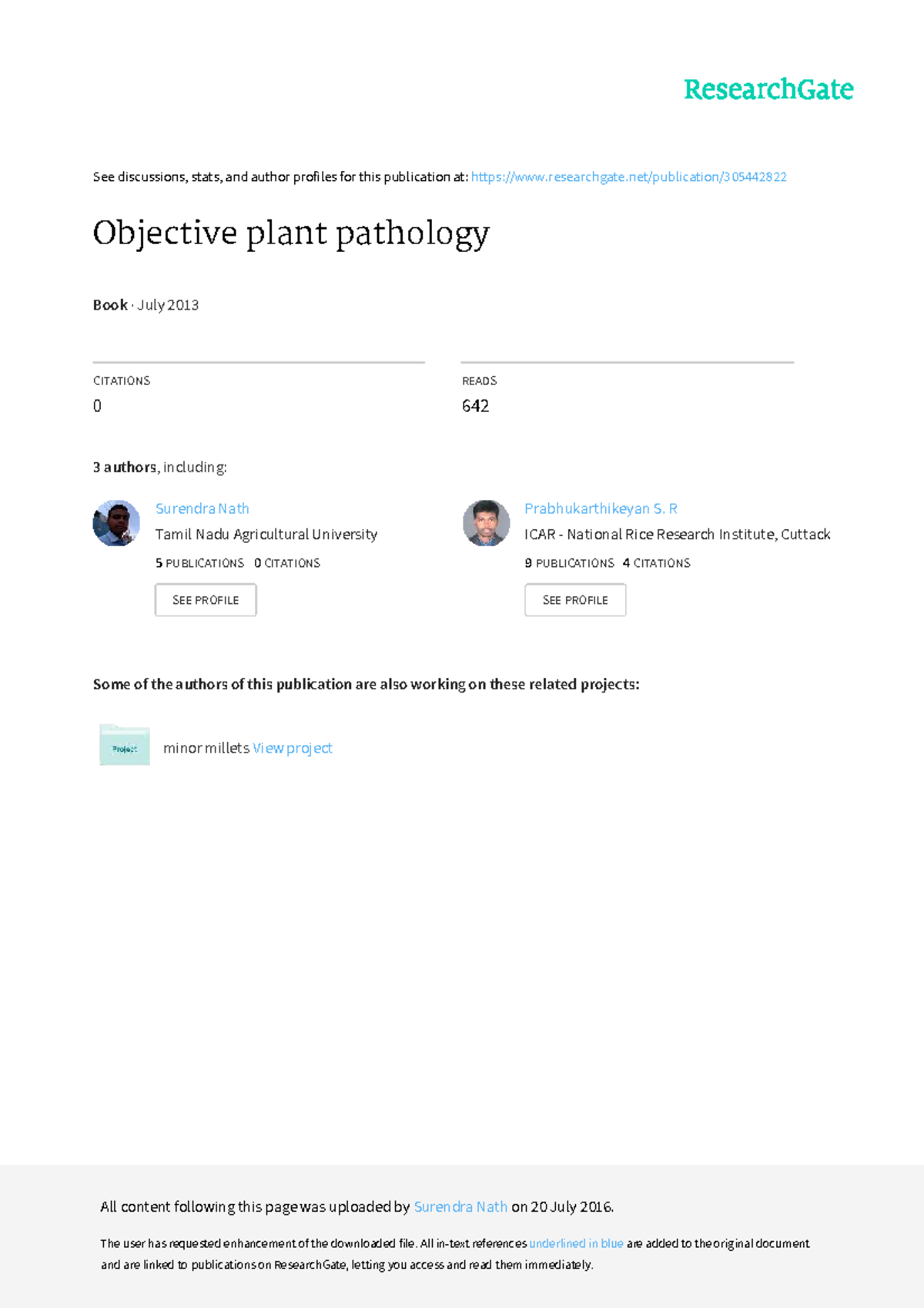 Objective Plant Pathology: Competitive Exam Guide (M.Sc. Notes) - Studocu