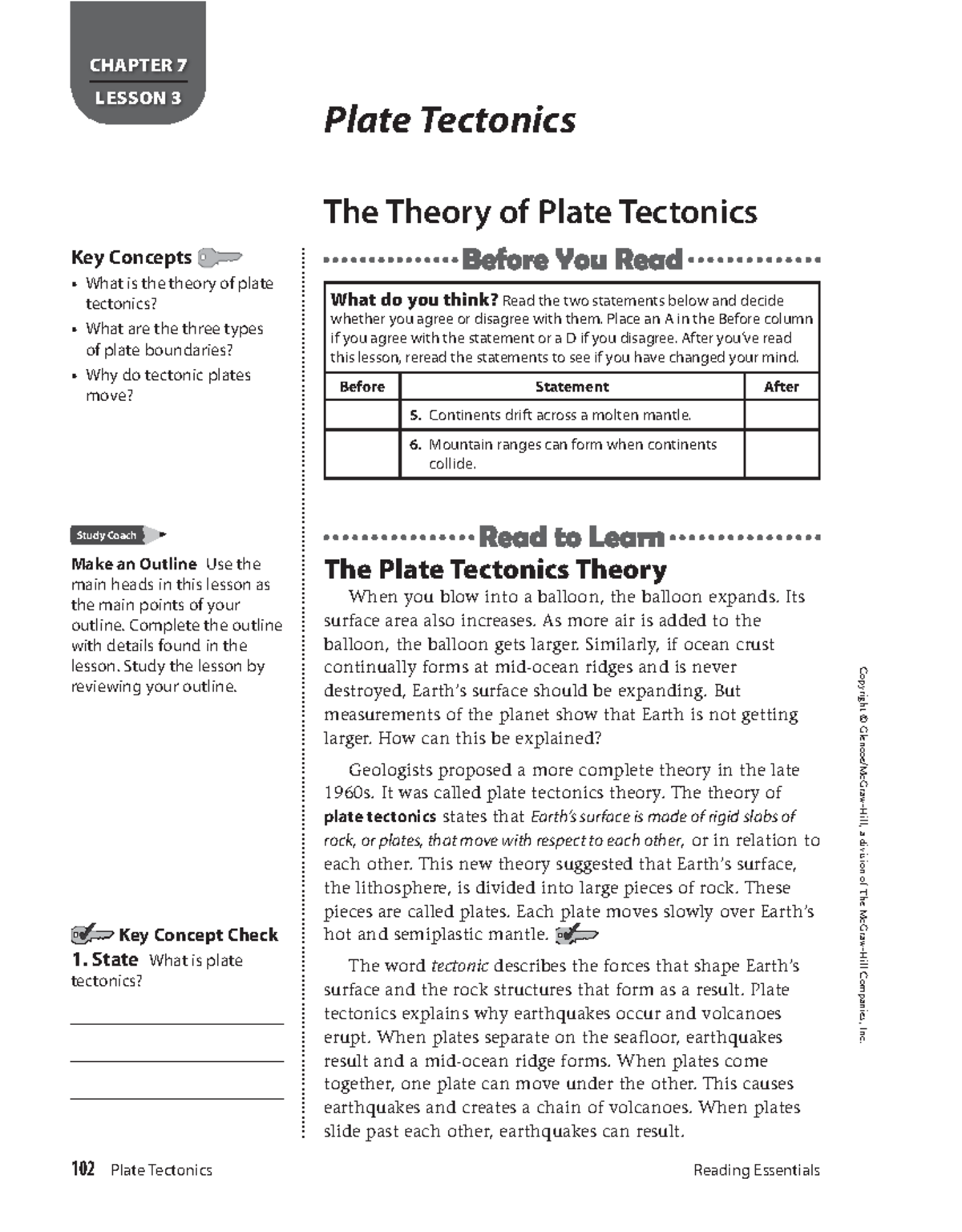 Plate Tectonics Enrichment Activity 1: Understanding Key Concepts - Studocu