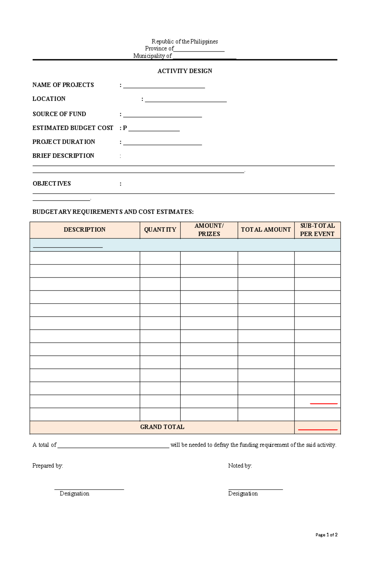 Activity- Design - for Program attachment - Republic of the Philippines ...