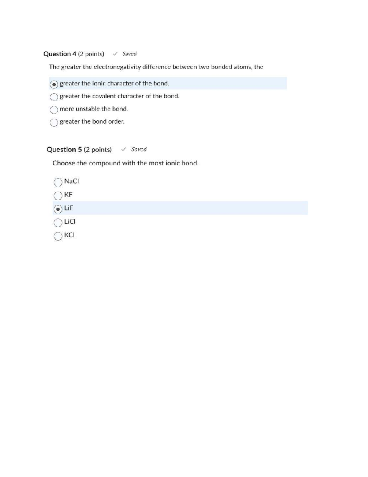 Quiz: Ionic vs Covalent Bonds Analysis (Doc3) - Studocu