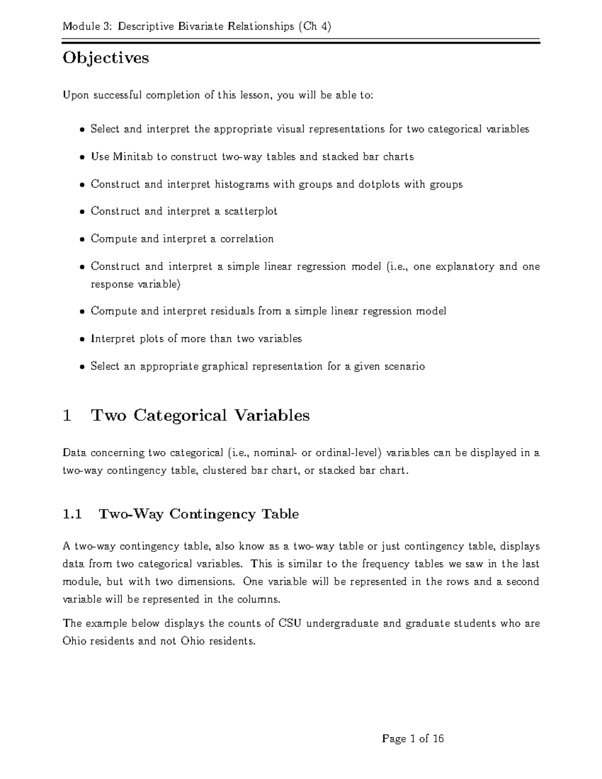 Module 3: Descriptive Bivariate Relationships (Ch 4) - Analysis & Regression - Studocu