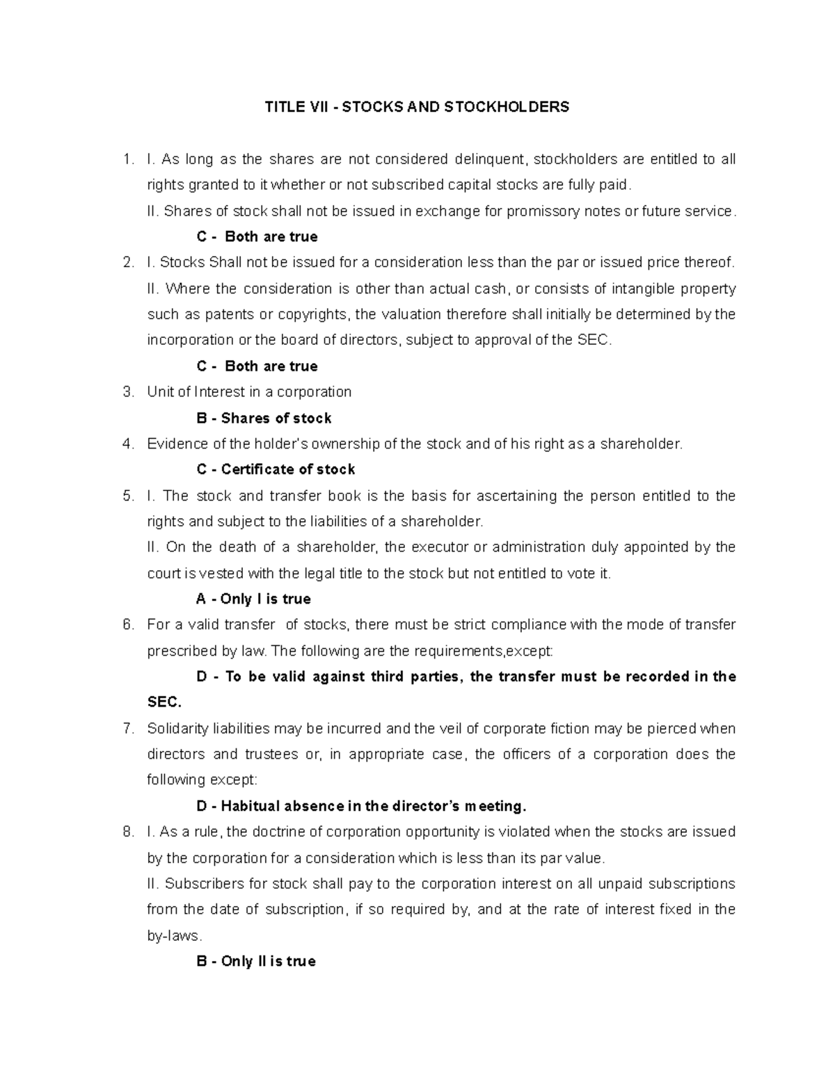 WEEK 10 & 11 - Accounting Notes on Stocks and Stockholders - Studocu