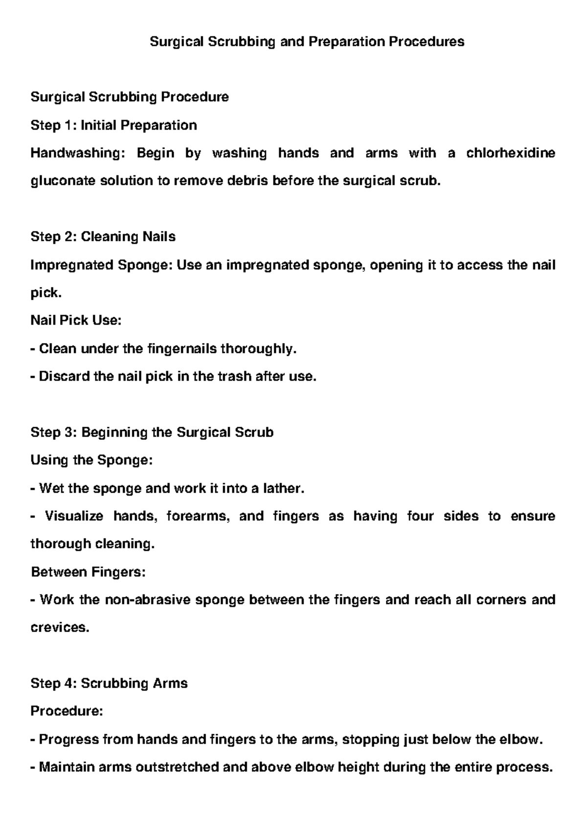 Surgical Scrubbing Procedure: Step-by-Step Guide for Sterile Technique ...