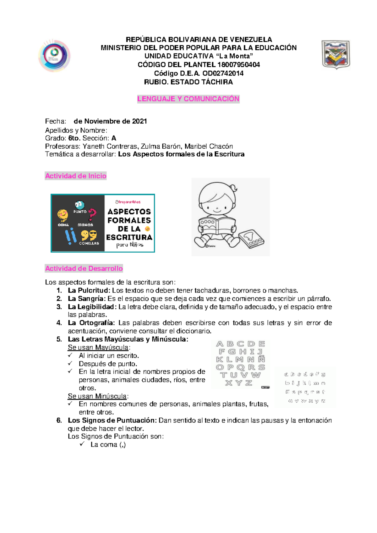 TEMA 1: Aspectos Formales de la Escritura en Lenguaje y Comunicación ...