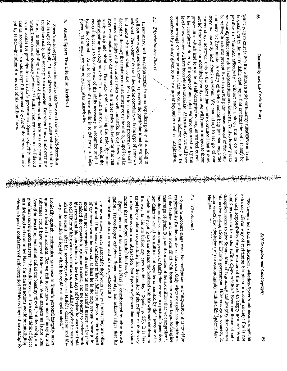 Rationality and Autobiography: Analyzing Speer's Narrative in Hauerwas ...