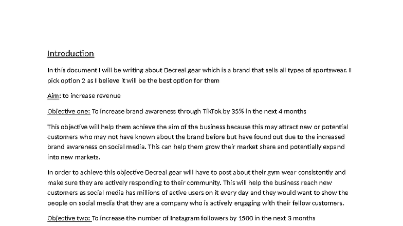 Decreal gear - unit 2 case study - Introduction In this document I will ...