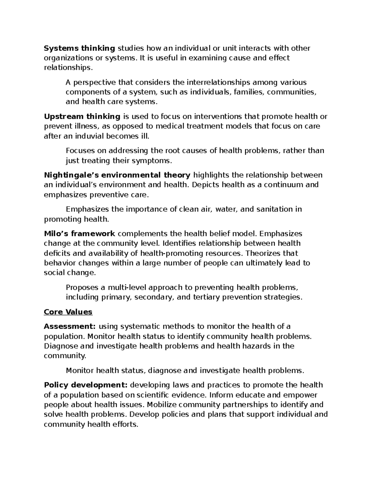 AB Nursing Study Guide: Systems Thinking in Public Health and ...