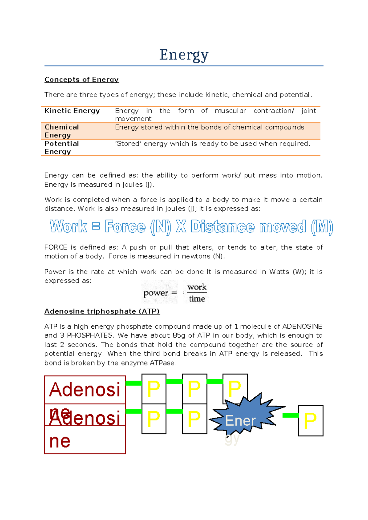Energy - Energy Concepts of Energy There are three types of energy ...