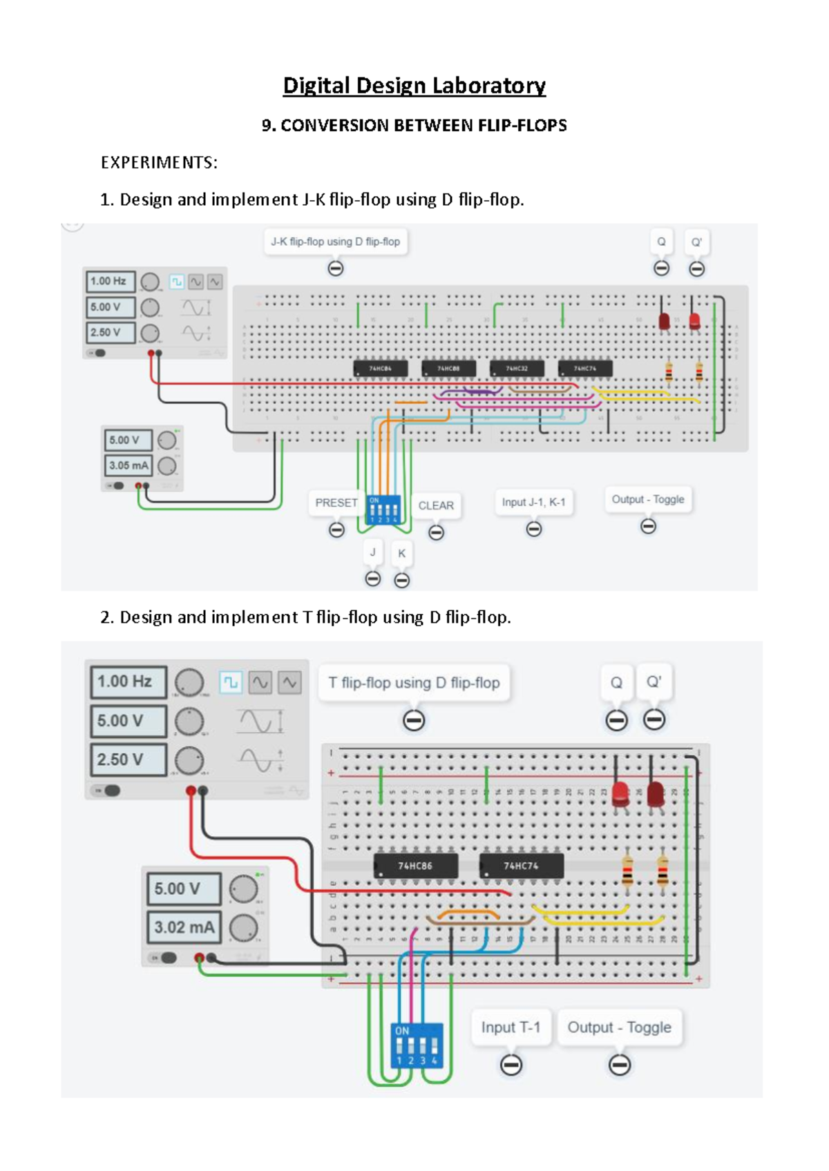 Exp 9 - CONVERSION BETWEEN FLIP-FLOPS - Digital signal processing ...