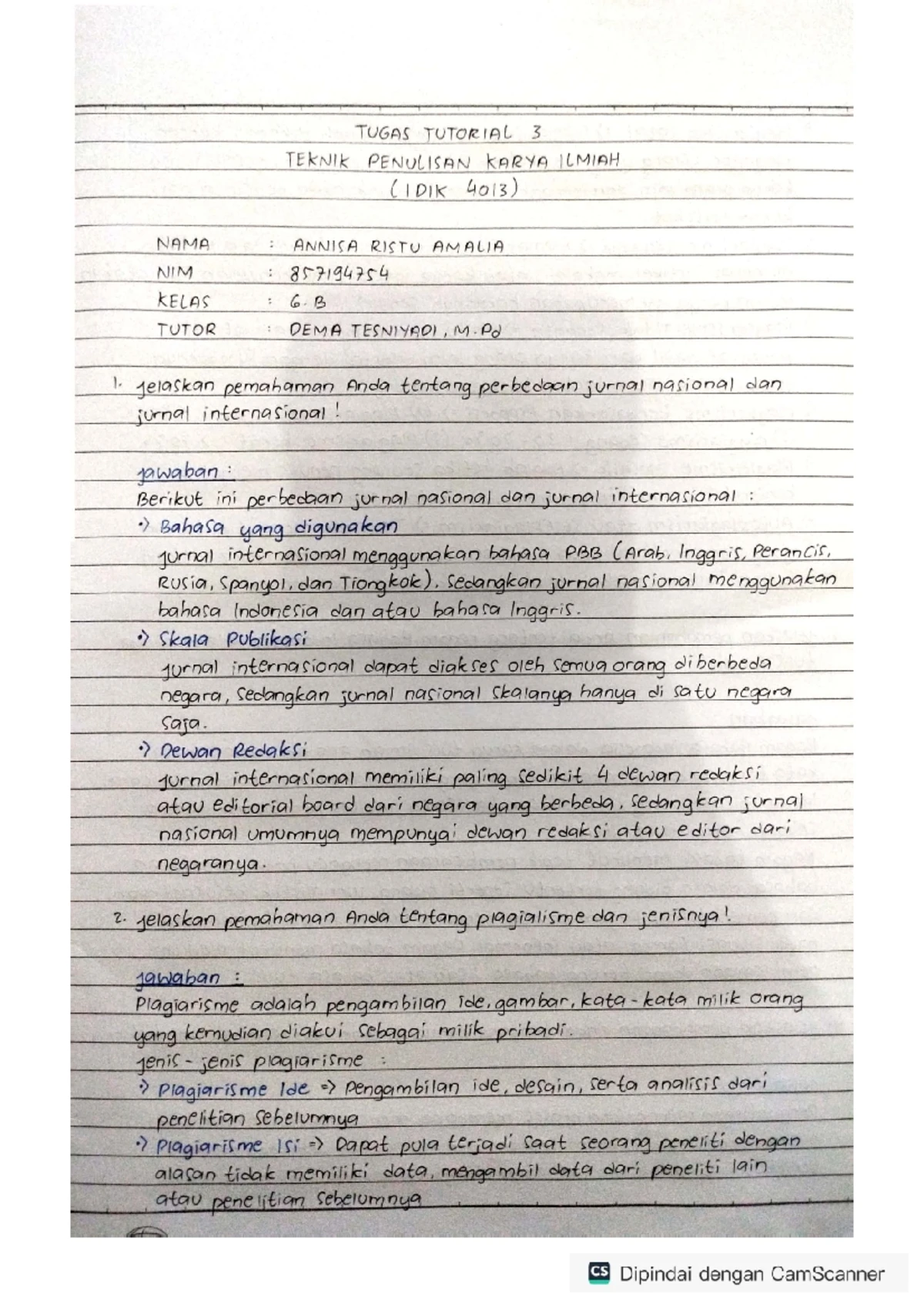 Tugas Tutorial 2 - Teknik Penulisan Karya Ilmiah - Studocu