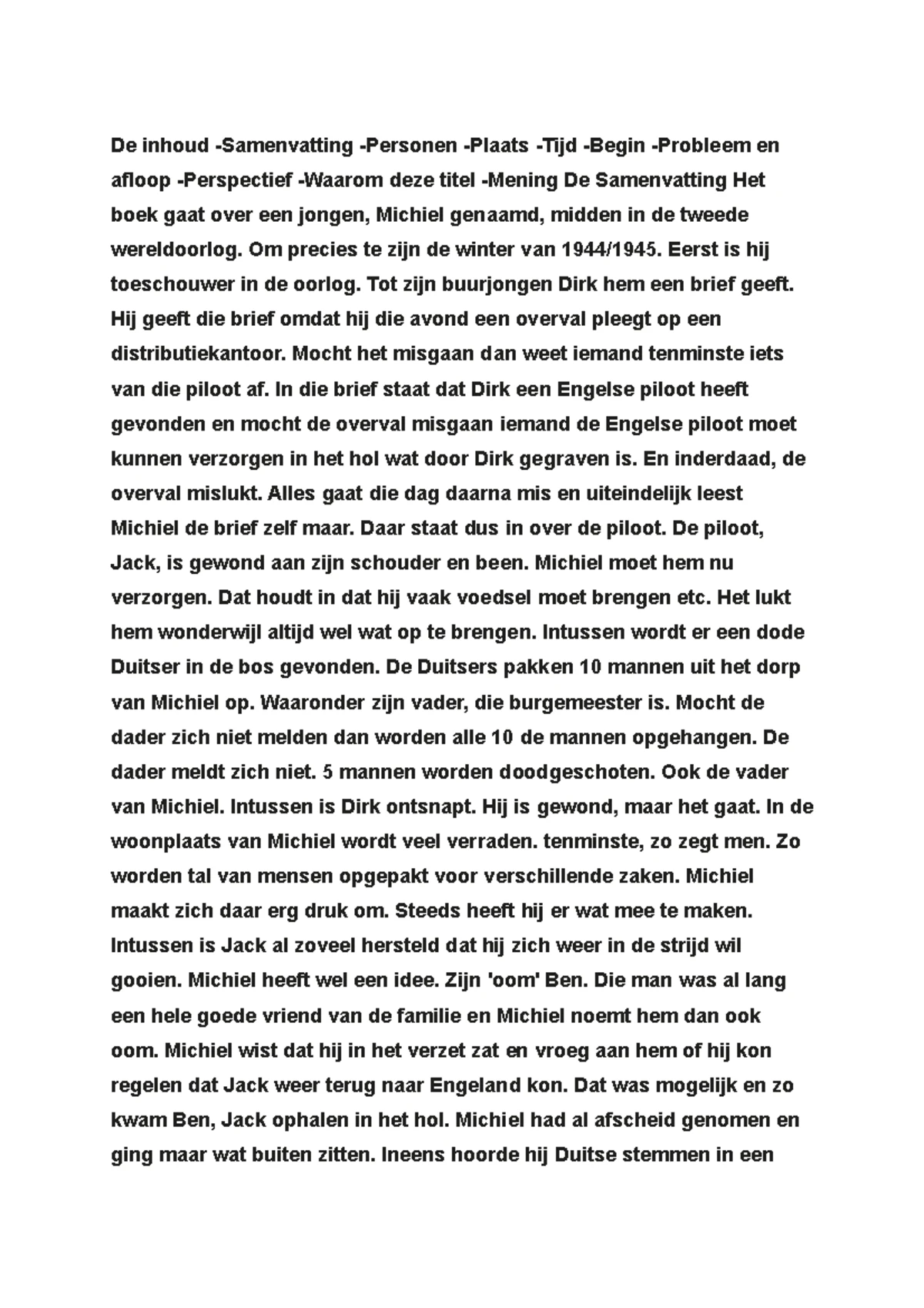 Kappen! - Analyse van het Boek van Carry Slee in Kl 3A - Studeersnel