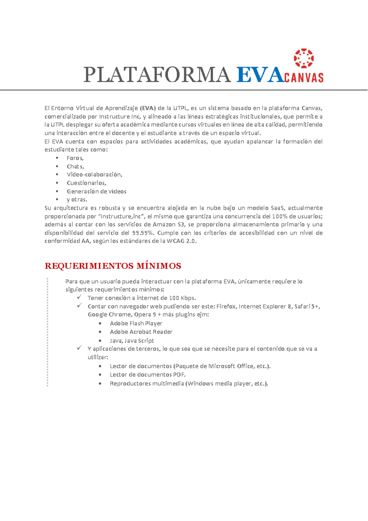 PLATAFORMA EVA: Entorno Virtual de Aprendizaje en UTPL - Studocu