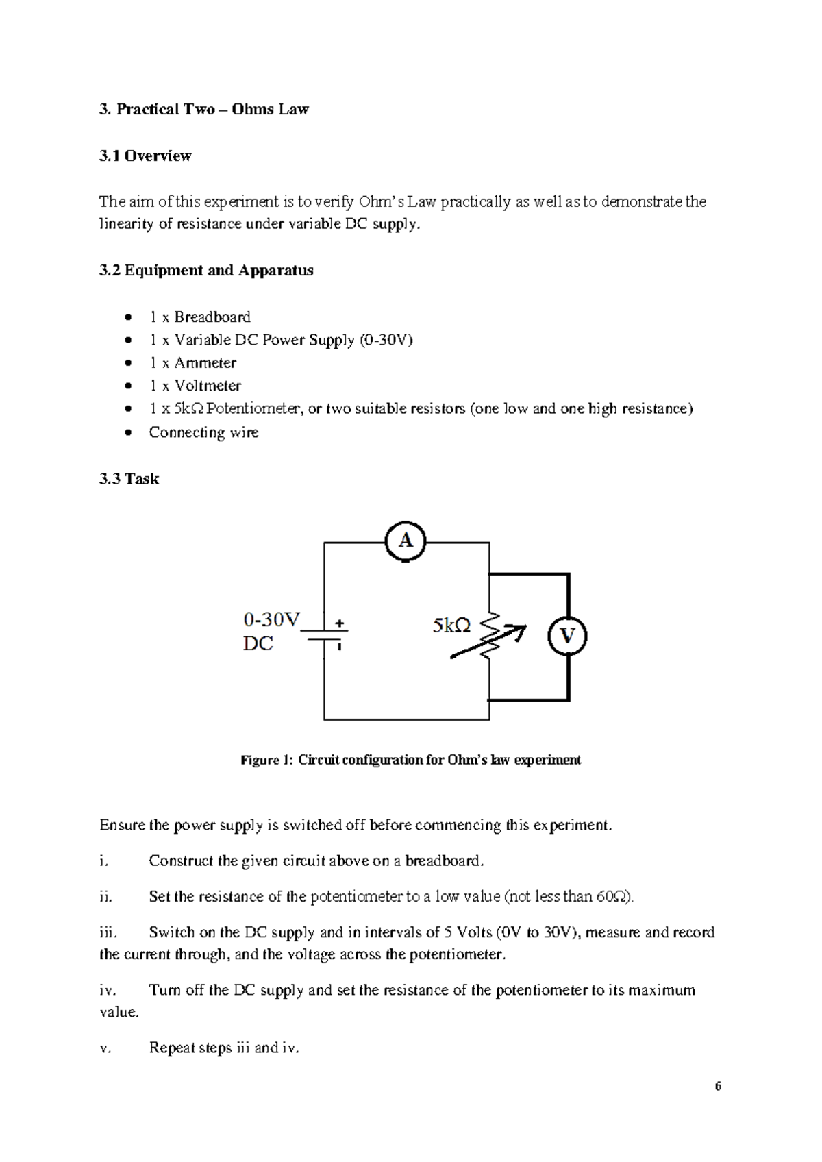 Practical 2: Verifying Ohm's Law in DC Circuits Experiment - Studocu