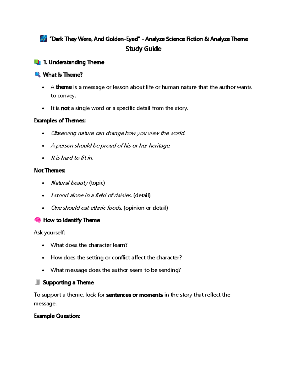 Analyzing Themes & Literary Devices in "Dark They Were, And Golden-Eyed ...