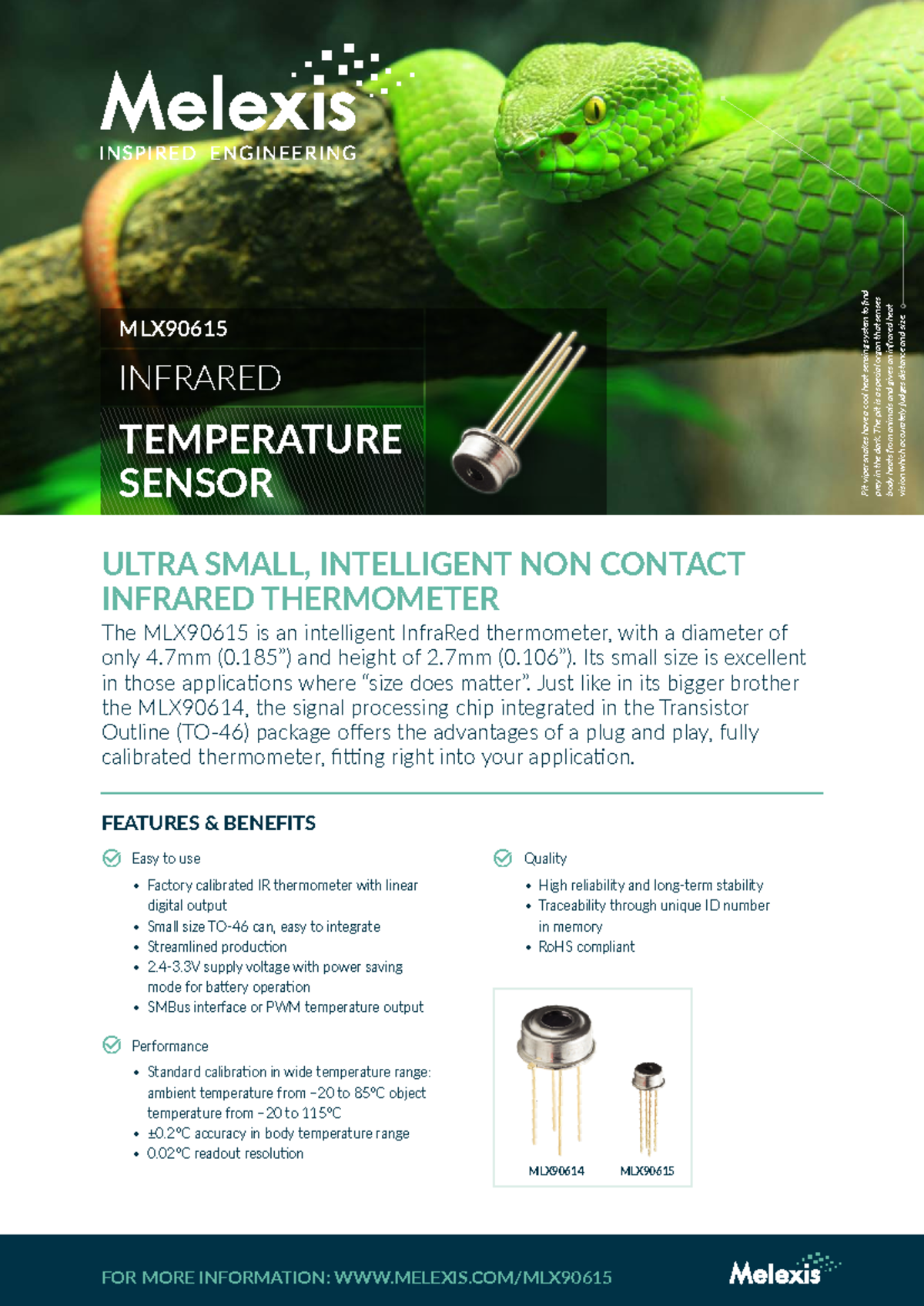 MLX90615 Product Flyer Melexis - FOR MORE INFORMATION: WWW.MELEXIS/MLX ...