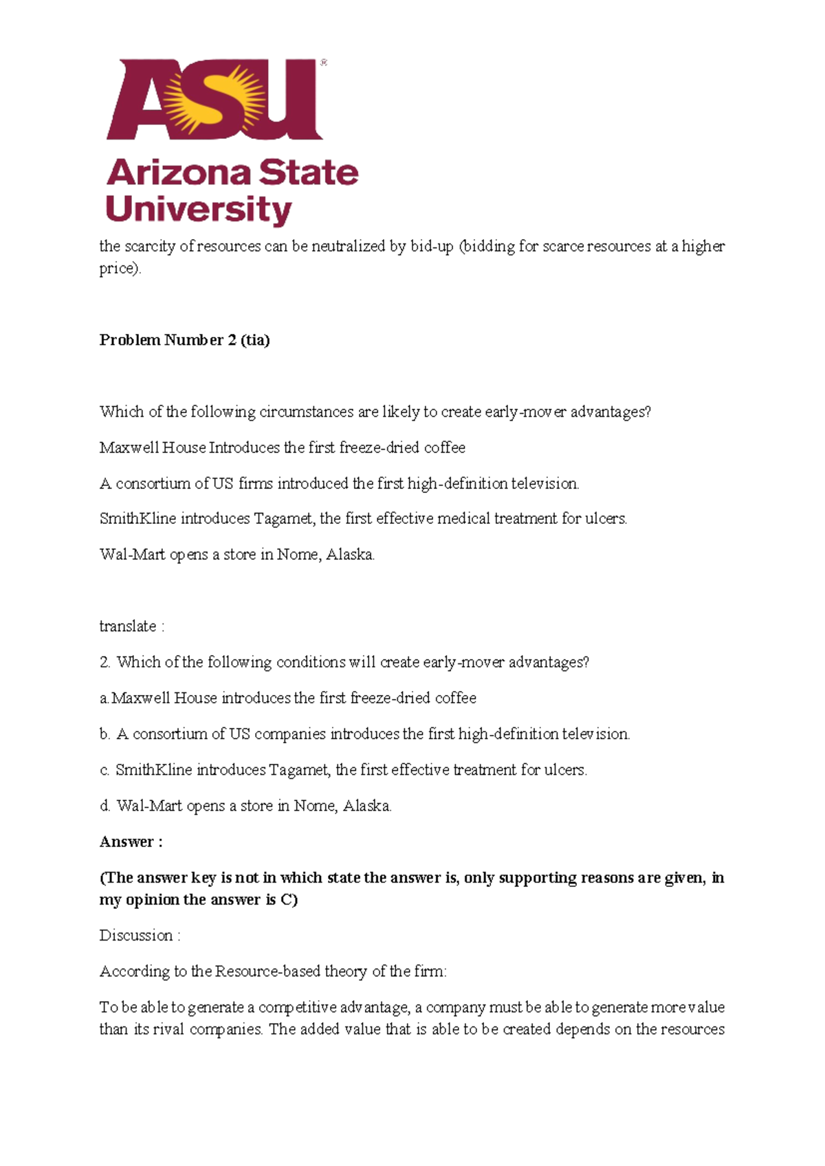 Lecture Notes and Summaries From New Material Economic Study in Arizona ...