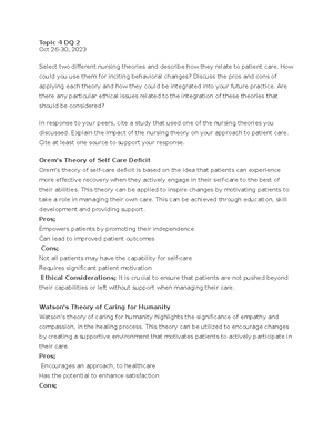 [Solved] Describe the purpose of applying nursing theory to patient ...