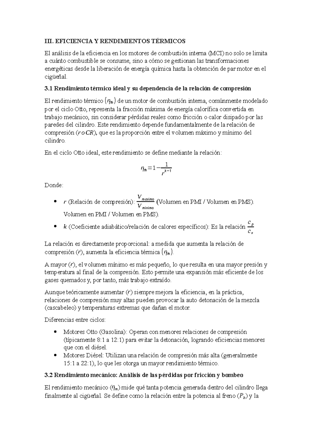 Eficiencia y Rendimientos Térmicos en Motores de Combustión Interna ...