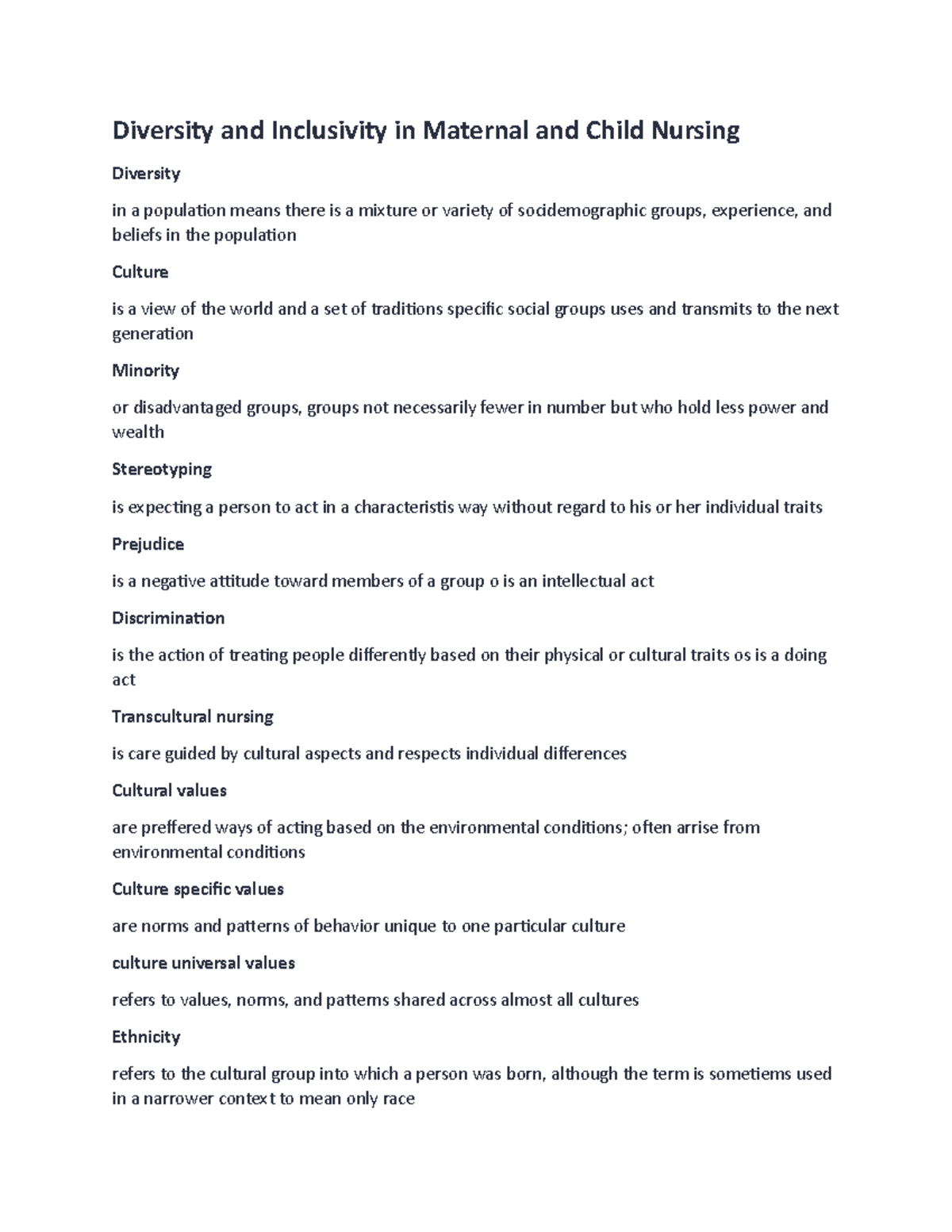 Diversity and Inclusivity in Maternal and Child Nursing - Diversity and ...