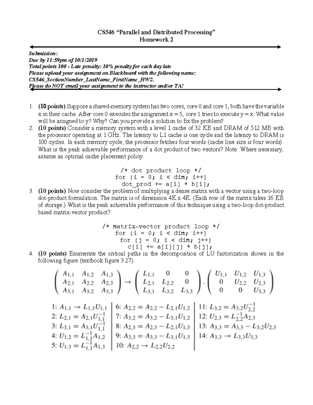 CS546 Homework Assignment 2: Parallel and Distributed Processing - Studocu