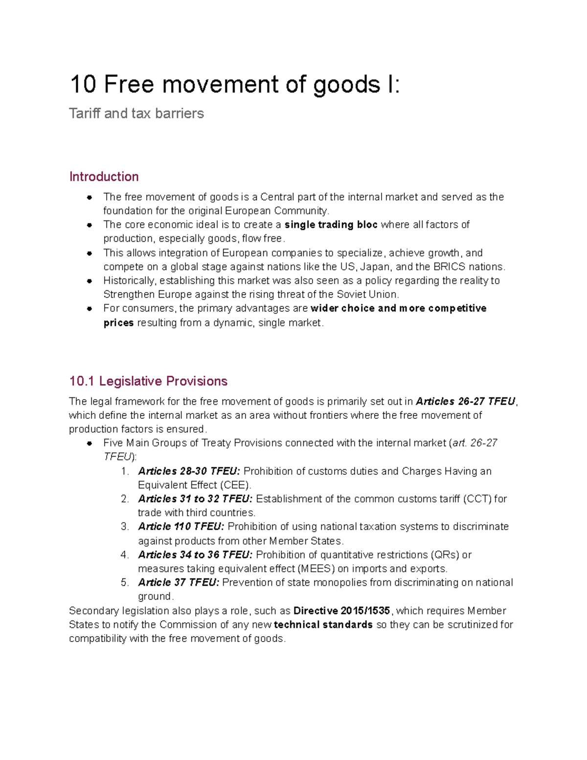 Free Movement of Goods: Tutorial 13 on EU Law and Barriers - Studeersnel