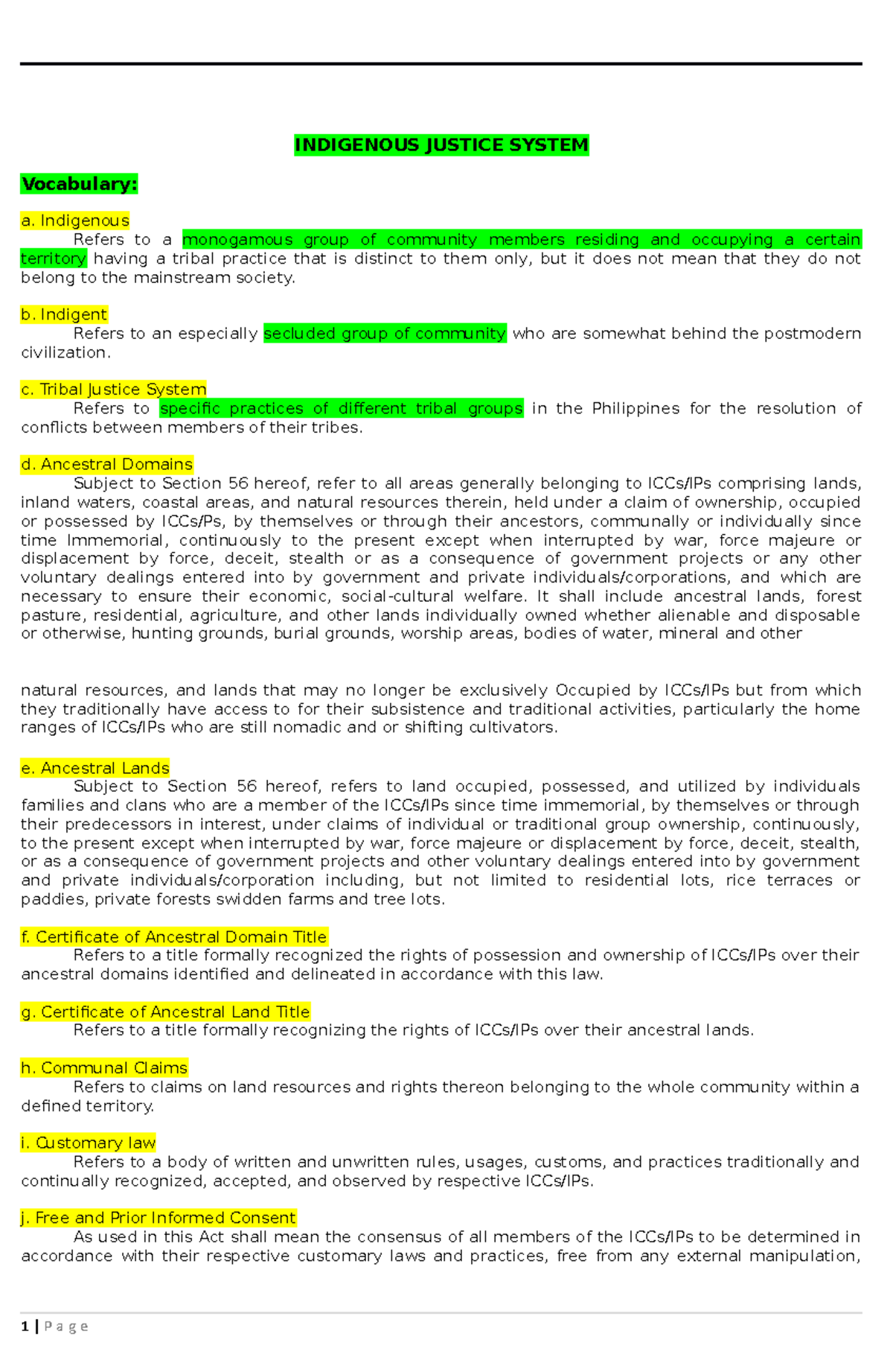 Module-5 Indigenous Justice Systems: Vocabulary and Key Concepts - Studocu