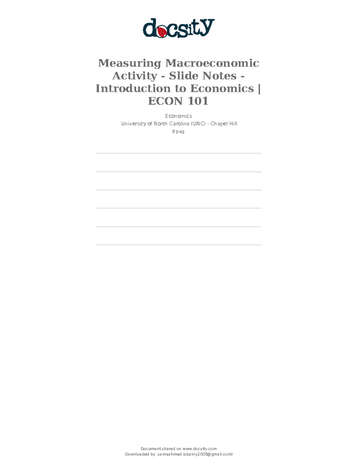 Measuring Macroeconomic Activity: Slide Notes for ECON 101 - Studocu