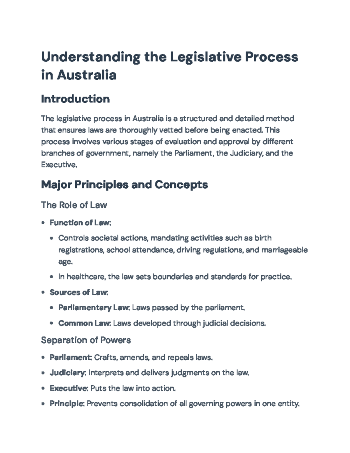 Understanding the Legislative Process in Australia: Key Stages ...