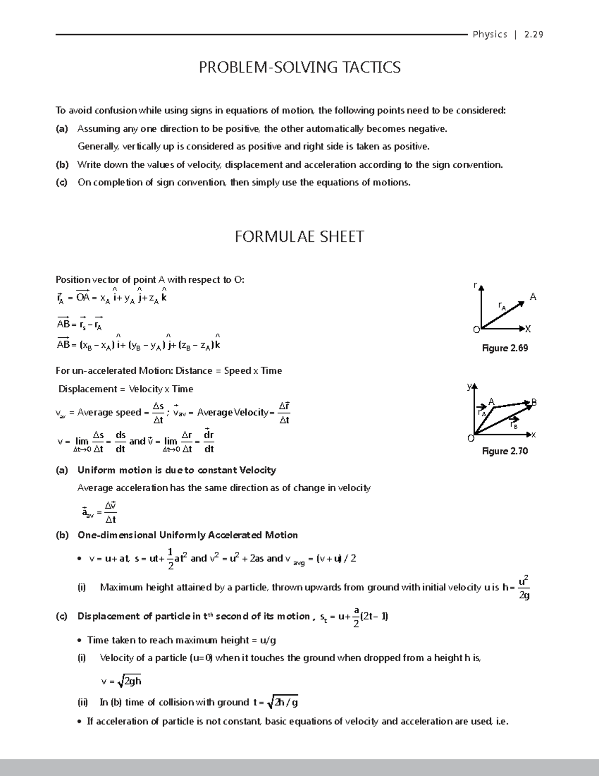 Physics 2.29 Motion in a Straight Line: Sign Conventions & Formulas ...
