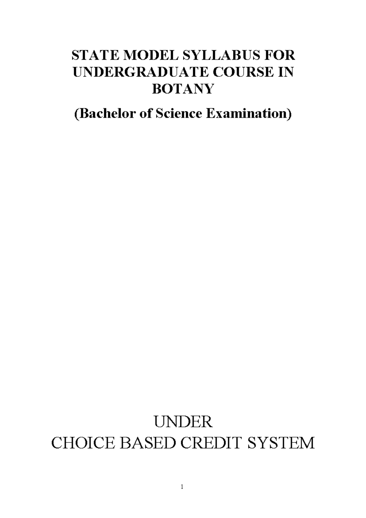 Model Syllabus Botany revised - STATE MODEL SYLLABUS FOR UNDERGRADUATE ...