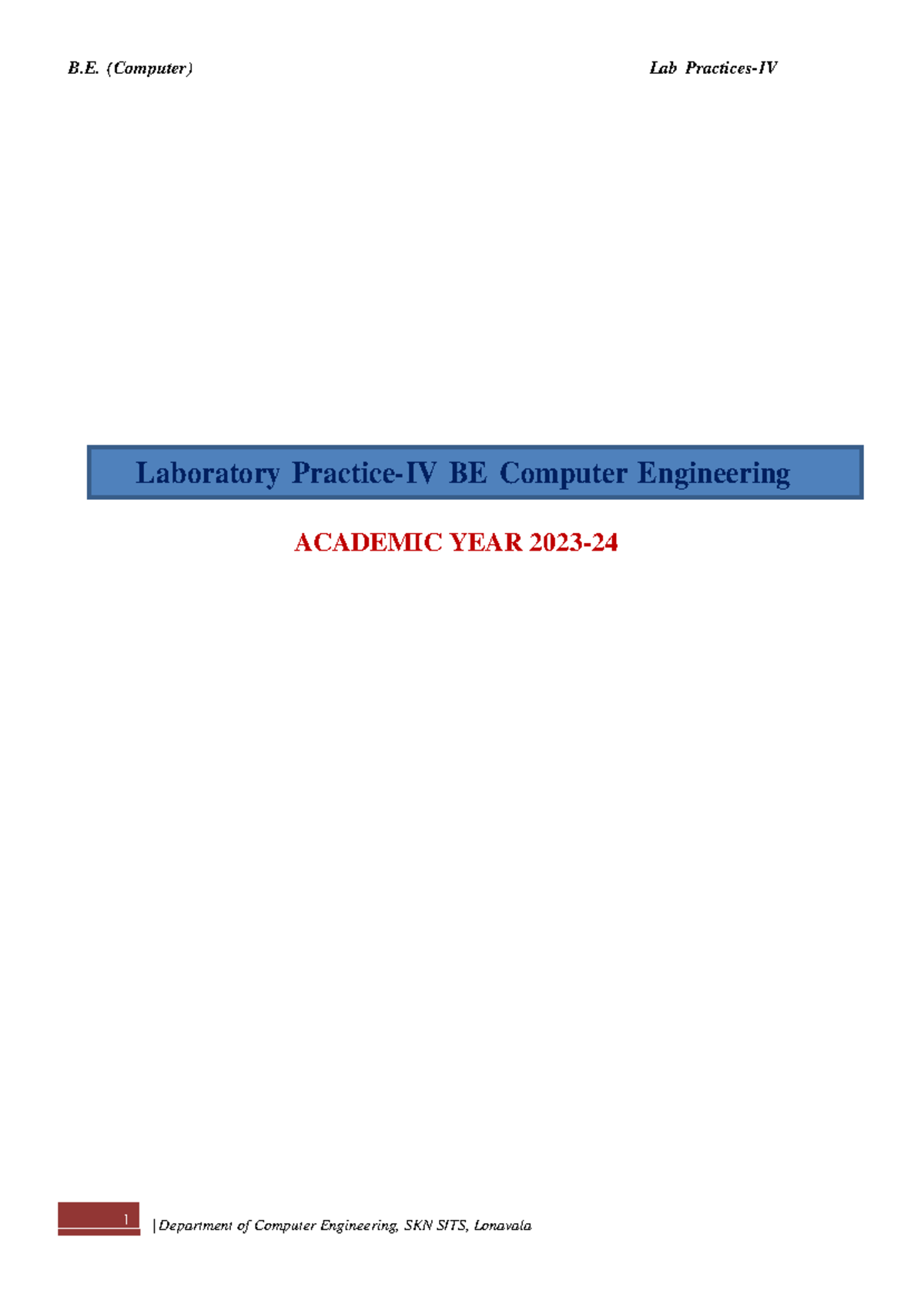 CSDF&STQA Lab Manual 2023-24: Laboratory Practice-IV (410247) - Studocu