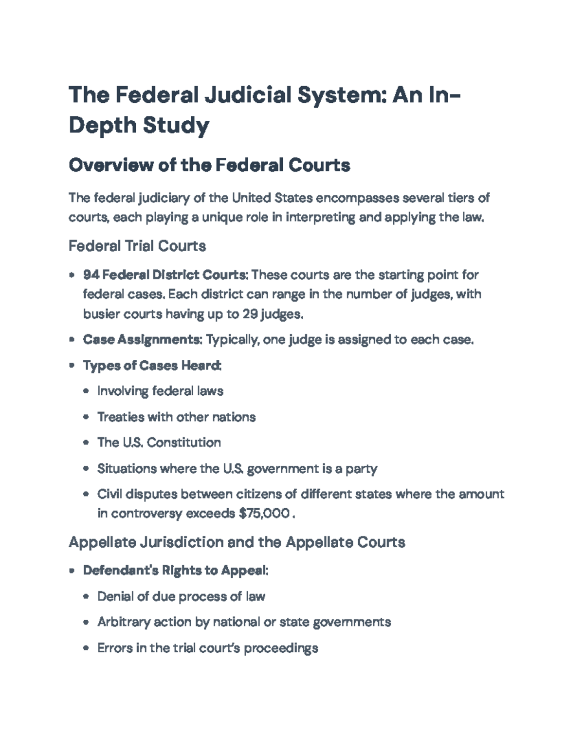 Overview of the Federal Judicial System: Key Concepts & Structure - The ...