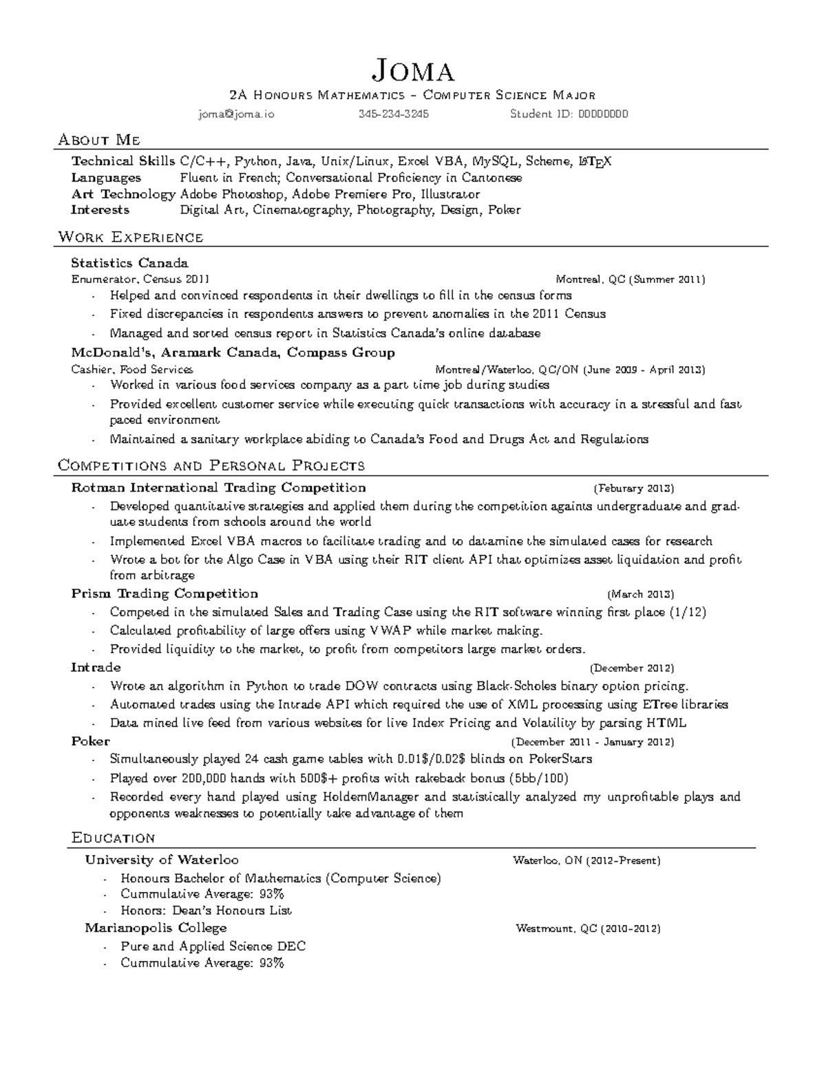Joma Tech Resume Example: Highlighting Skills & Experience - Studocu
