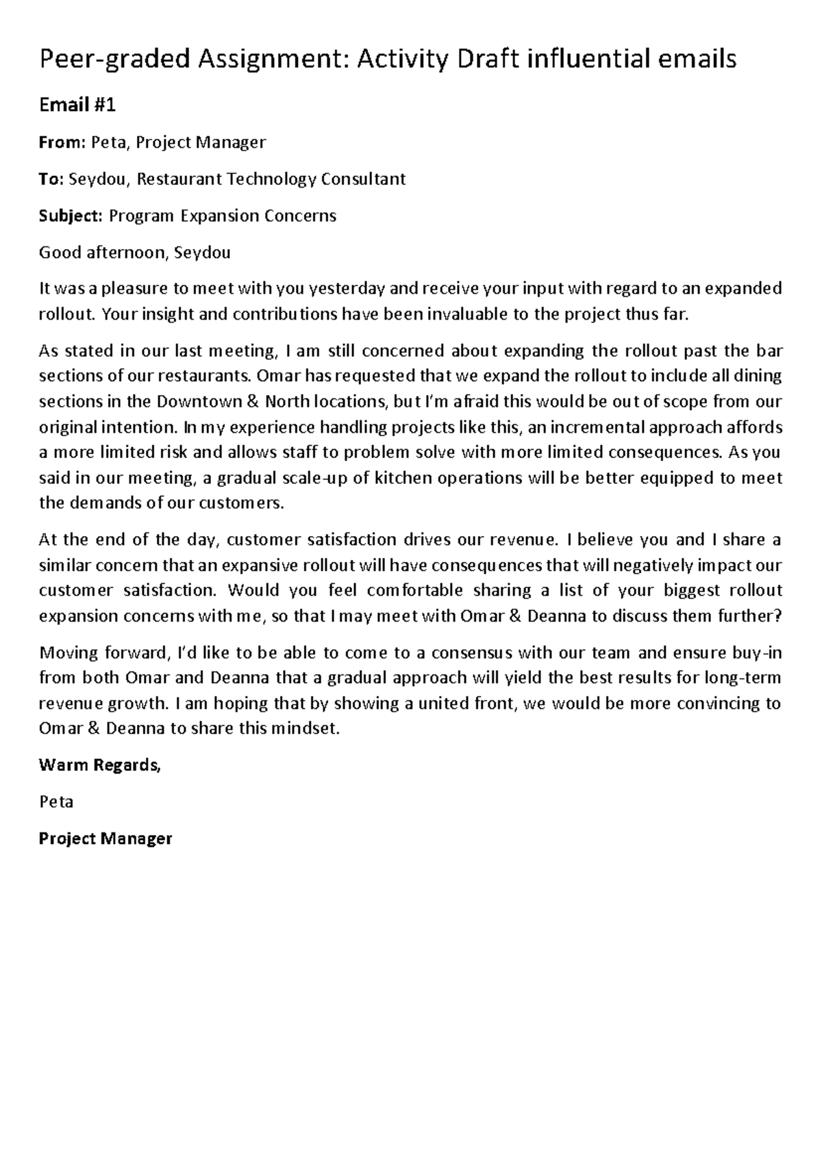 Peer-graded Assignment Activity Draft influential emails - Peer-graded ...