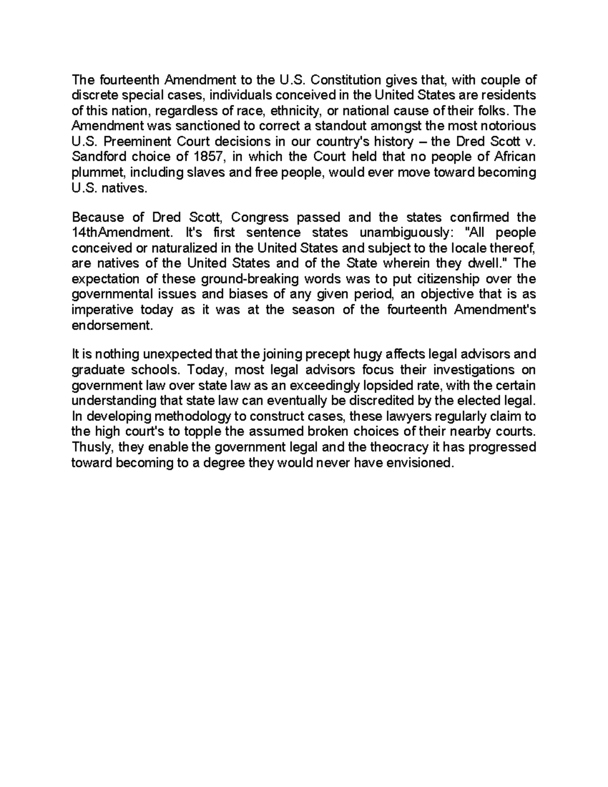 Unit 2: Politics in Practice - 14th Amendment Analysis Assignment - Studocu