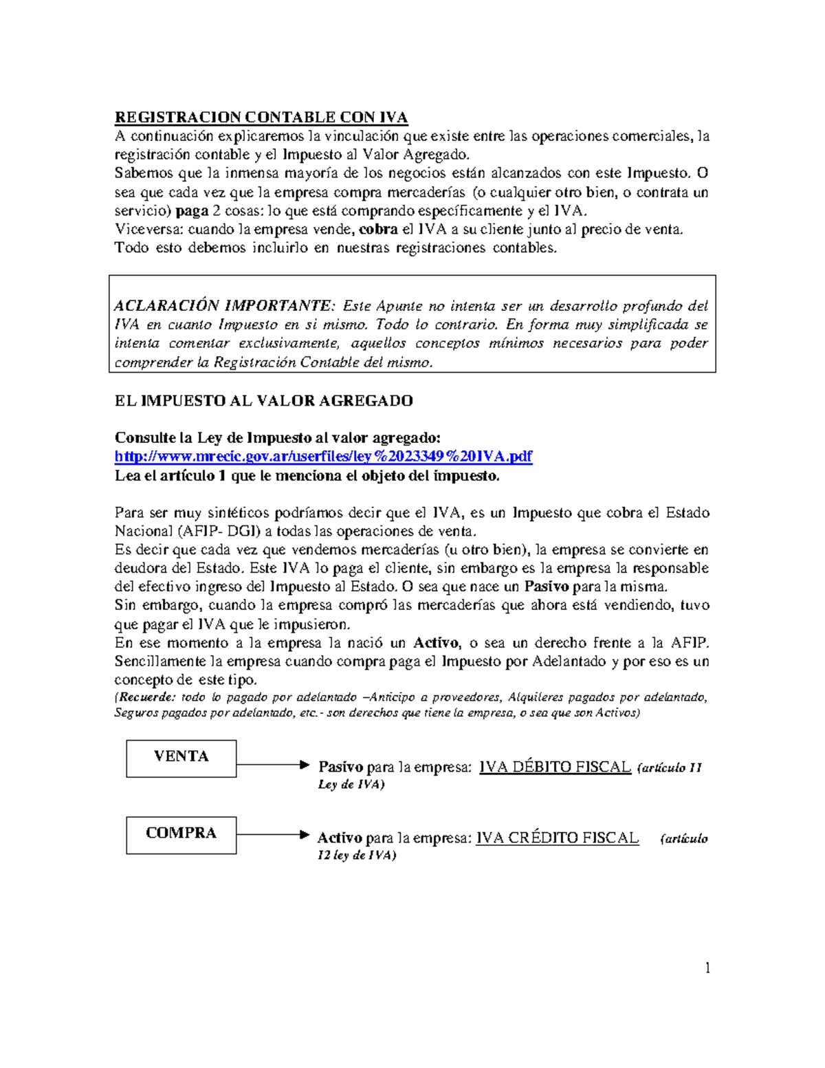 IVA: Registro Contable y Determinación de Saldo (CRE y DÉBITO) - Studocu
