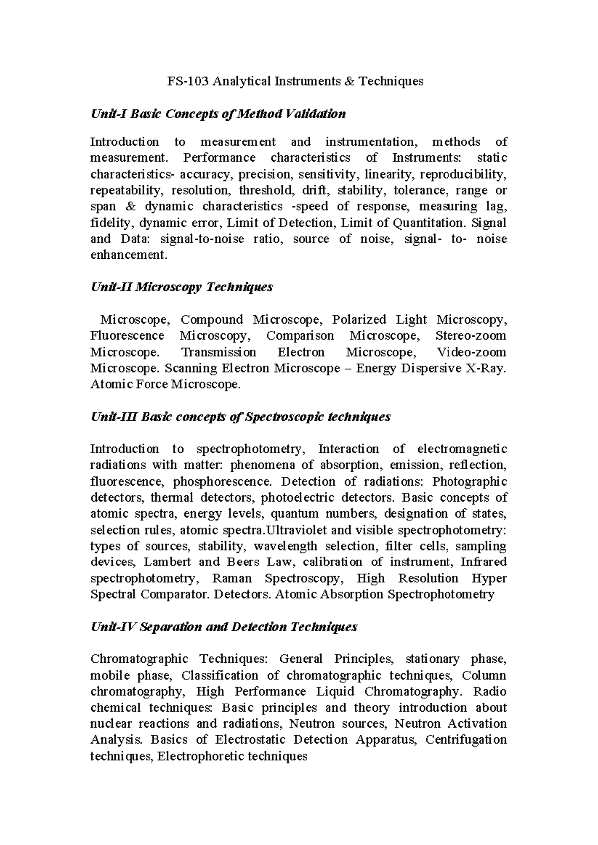 Analytical Instruments Techniques: Method Validation & Spectroscopy ...