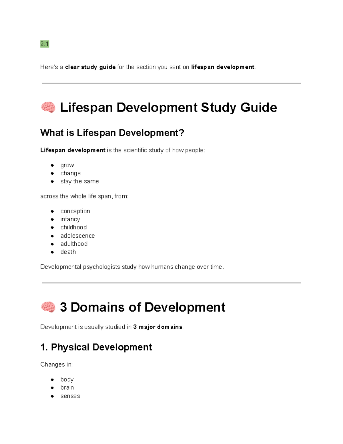 Lifespan Development Study Guide - Studocu